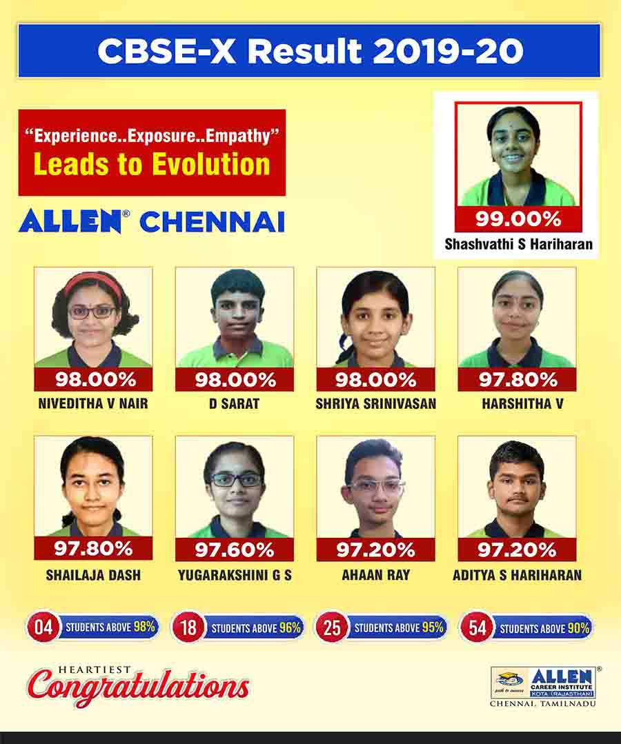 ALLEN Result - CBSE Class-X Result, Chennai
