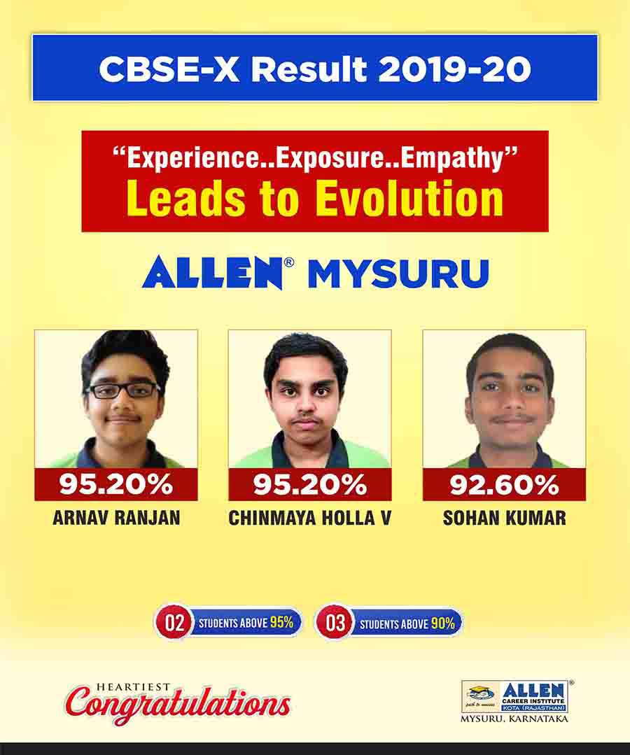 ALLEN Result - CBSE Class-X Result, Mysuru